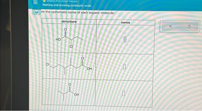 Organic Functional Groups Naming and drawing | Chegg.com