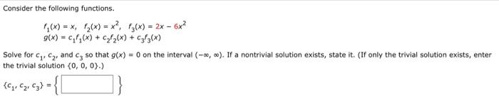 Solved Consider the following functions. | Chegg.com