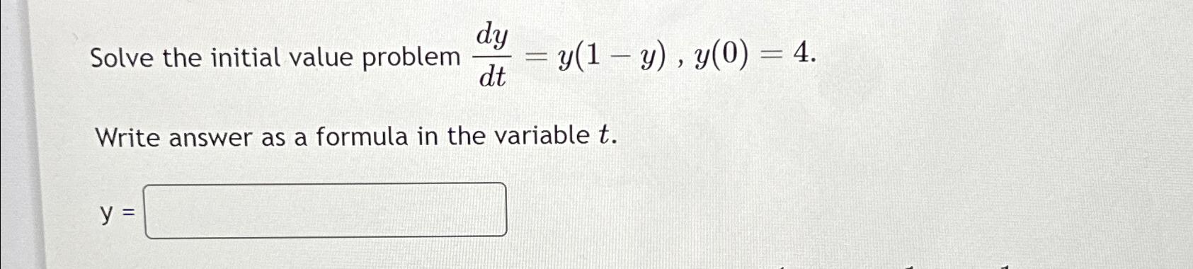 Solved Solve the initial value problem | Chegg.com