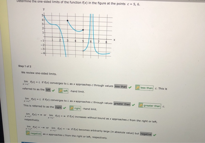 Solved Determine the one-sided limits of the function f(x) | Chegg.com