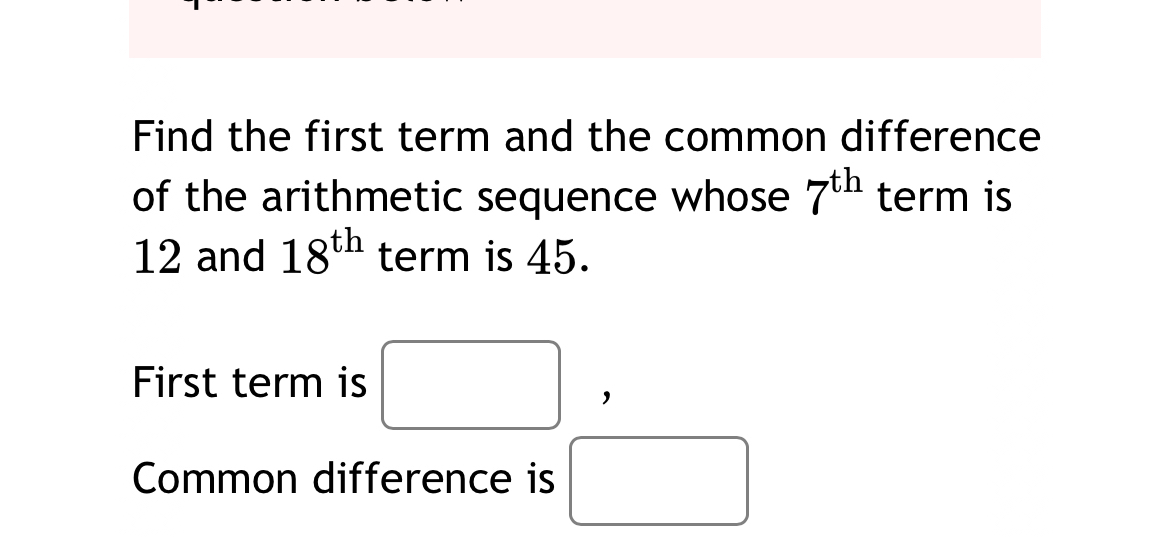 Solved Find the first term and the common difference of the | Chegg.com