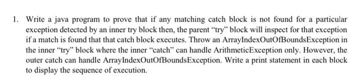 Solved 1. Write a java program to prove that if any matching | Chegg.com