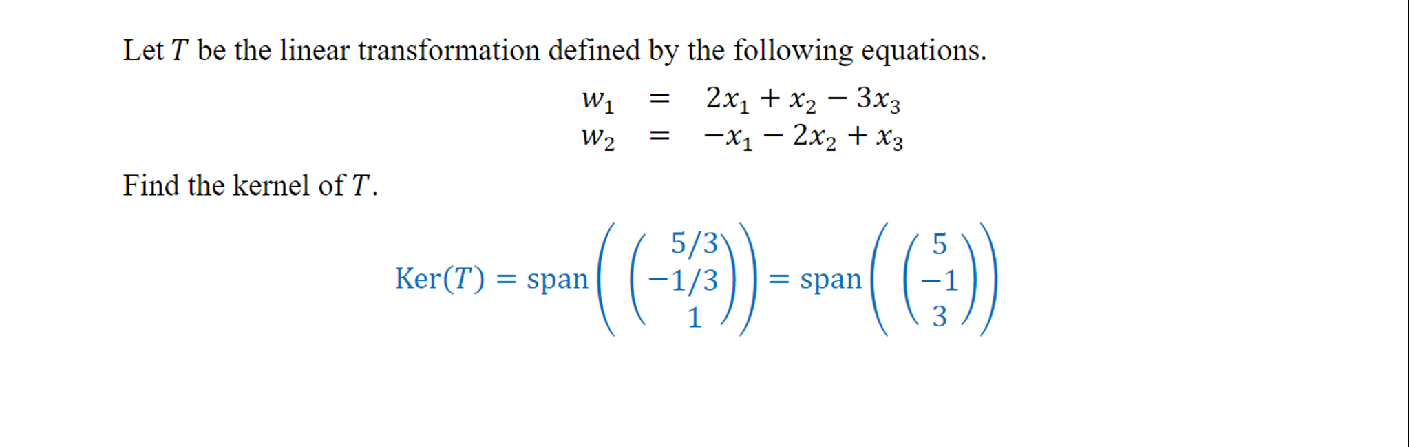 Solved Let T ﻿be the linear transformation defined by the | Chegg.com