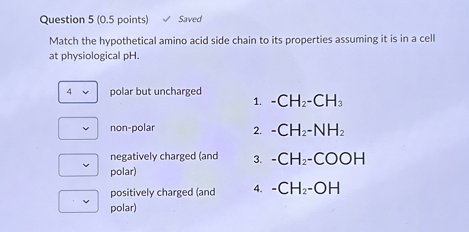 Solved Question 5 ( 0.5 ﻿points) ﻿SavedMatch the | Chegg.com