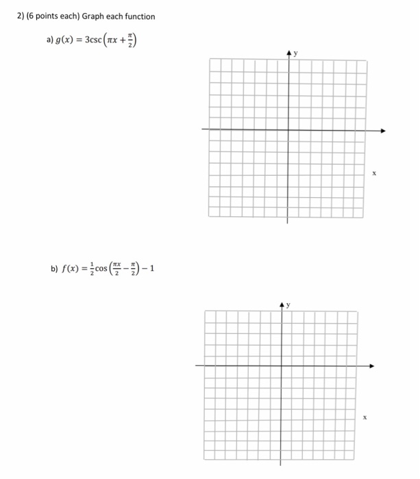 Solved 2 6 Points Each Graph Each Function A Gx 3csc