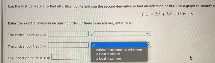 Solved Use the first derivative to find all critical points | Chegg.com