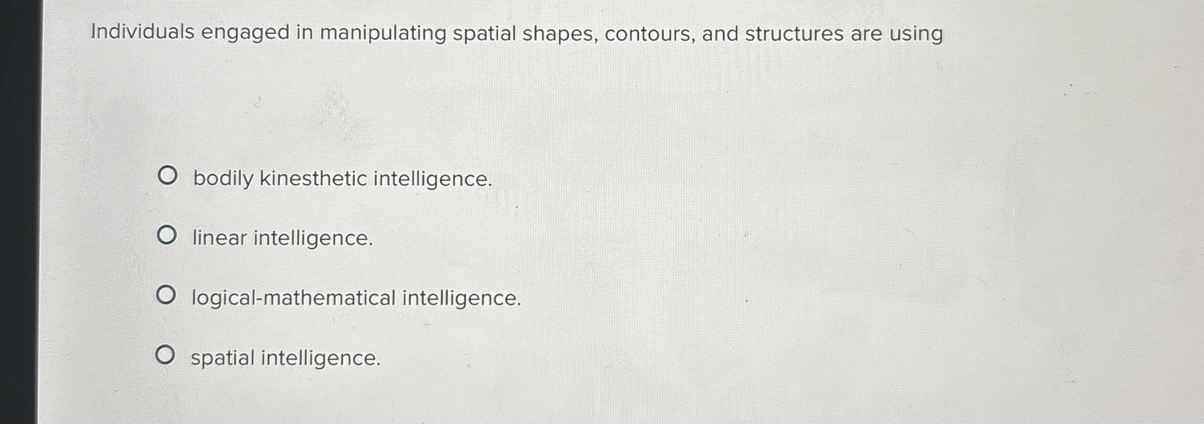Solved Individuals engaged in manipulating spatial shapes, | Chegg.com