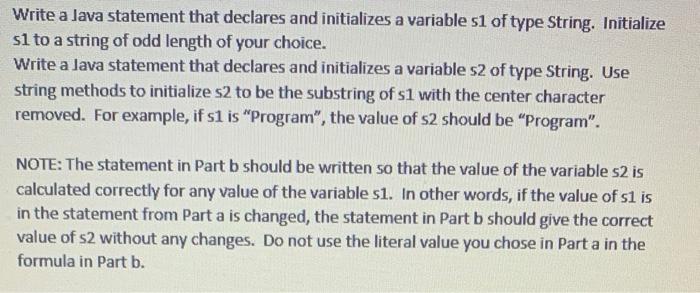 Solved Write A Java Statement That Declares And Initializes