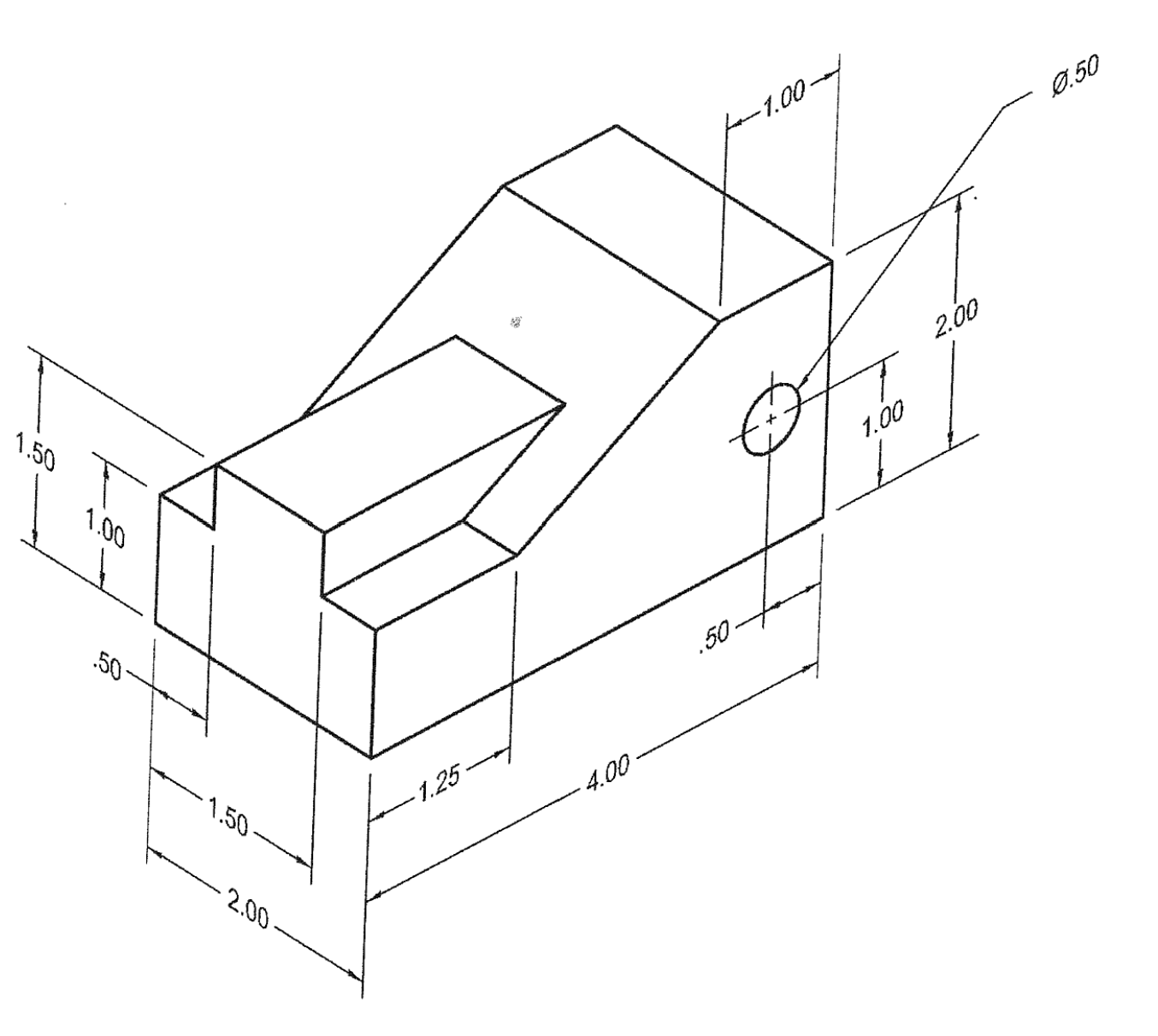 Solved Use AutoCAD to draw the front, top, and the | Chegg.com