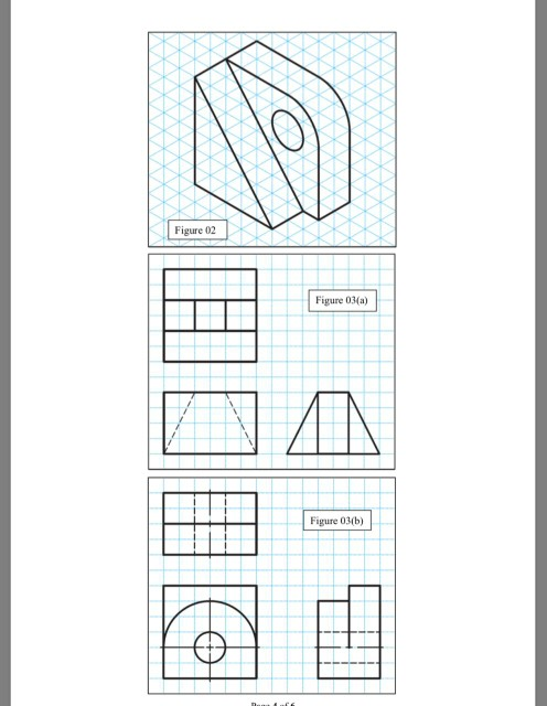 Solved Given the multiview set of the cut block objects | Chegg.com