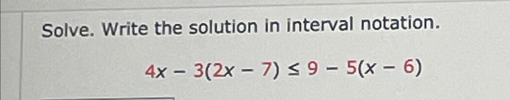 Solved Solve. Write the solution in interval | Chegg.com