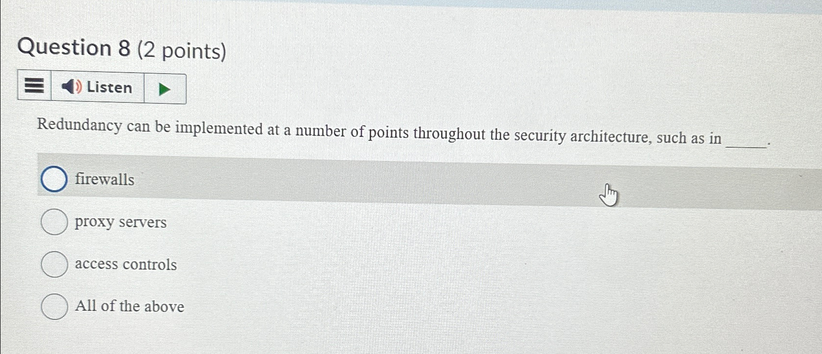 Solved Question 8 (2 points)ListenRedundancy can be | Chegg.com Solved Question 8 (2 points)ListenRedundancy can be | Chegg.com