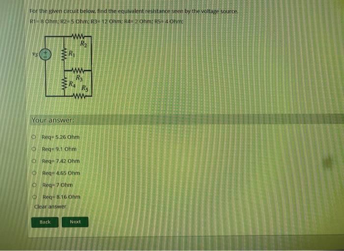 Solved For the given circuit below, find the equivalent | Chegg.com