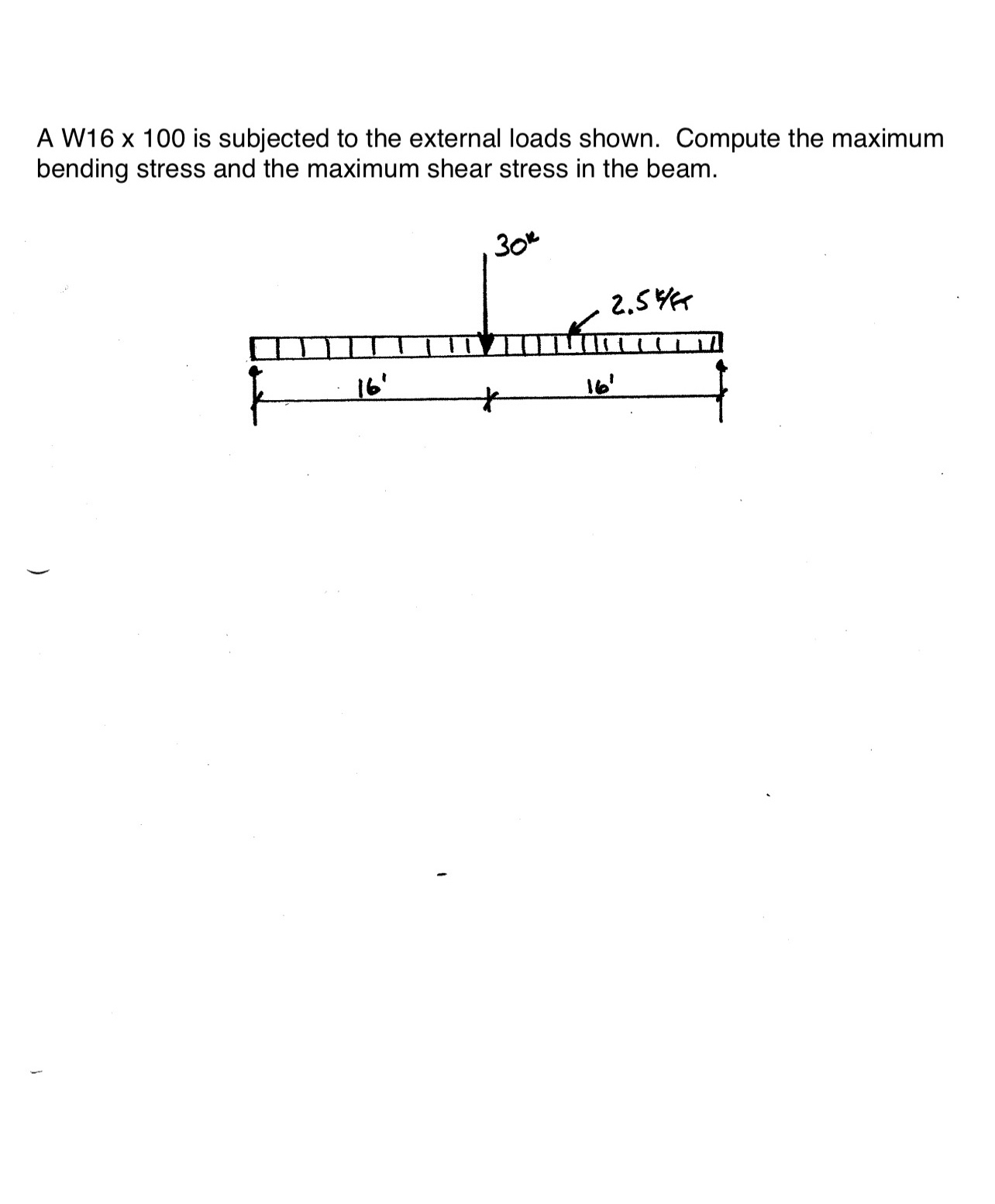 Solved A W16 100 ﻿is subjected to the external loads shown. | Chegg.com