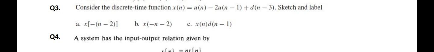 Solved Q3. Consider the discrete-time function | Chegg.com