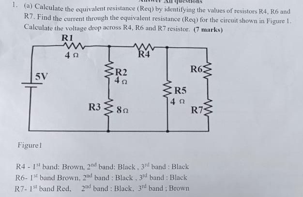Solved 1. (a) Calculate the equivalent resistance (Req) by | Chegg.com