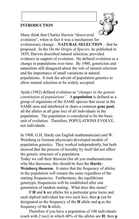 Solved INTRODUCTION Many think that Charles Darwin | Chegg.com