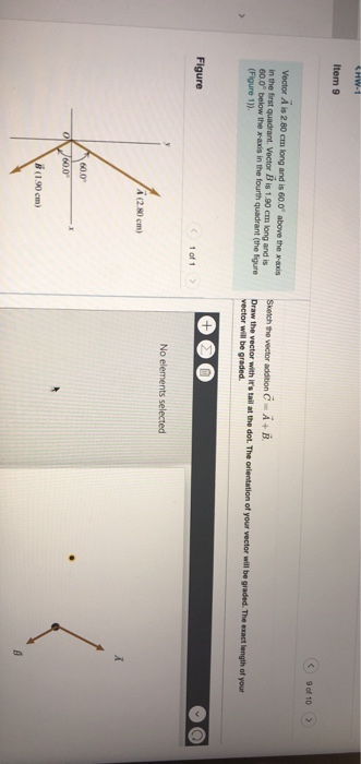 Solved Item 9 9 of 10 > Vector Ais 280 cm long and is 60.0% | Chegg.com