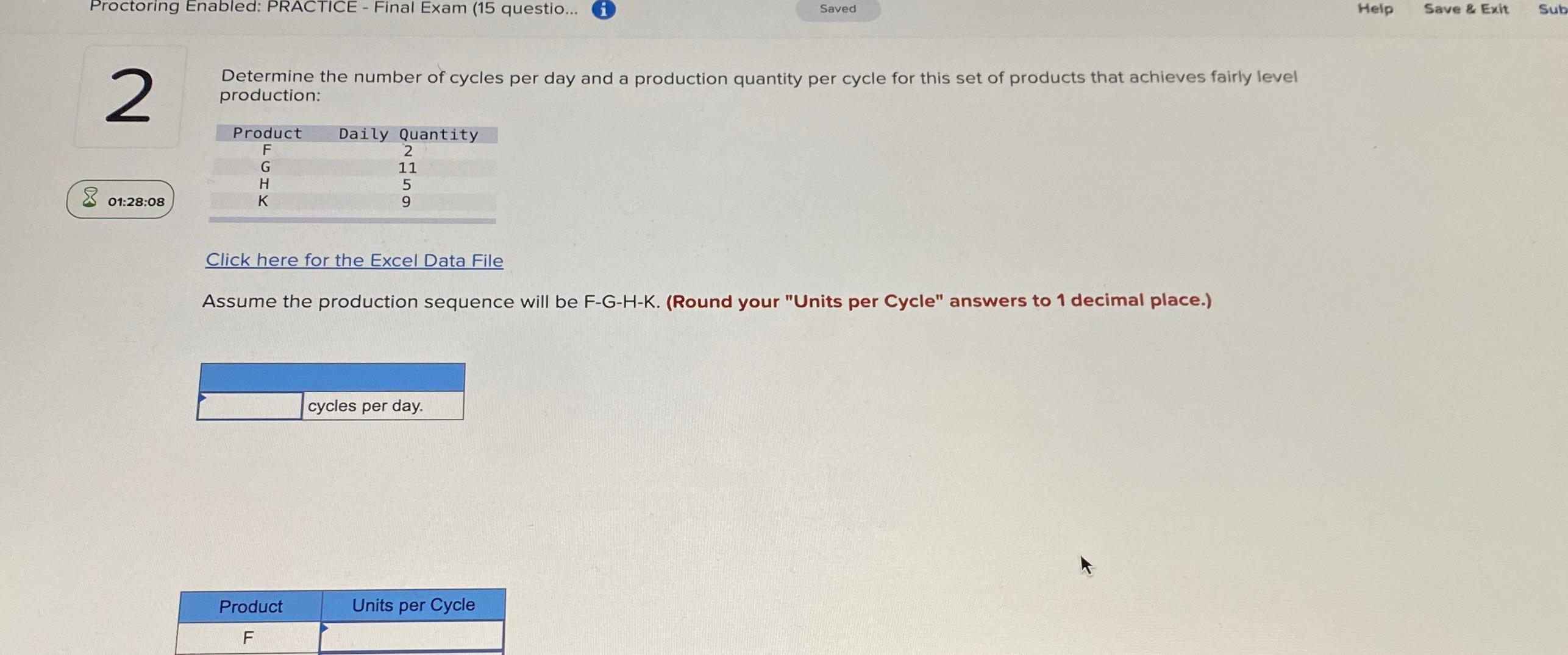 Solved Proctoring Enabled: PRACTICE - ﻿Final Exam (15 | Chegg.com
