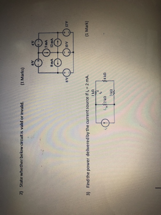 Solved 2) State whether below circuit is valid or invalid. | Chegg.com