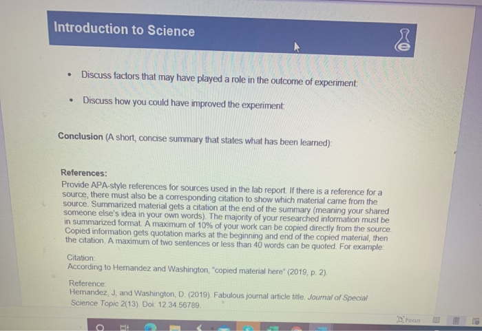 Solved Introduction to Science • Discuss factors that may | Chegg.com