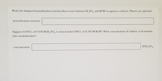 Solved Write the balanced neutralization reaction that | Chegg.com