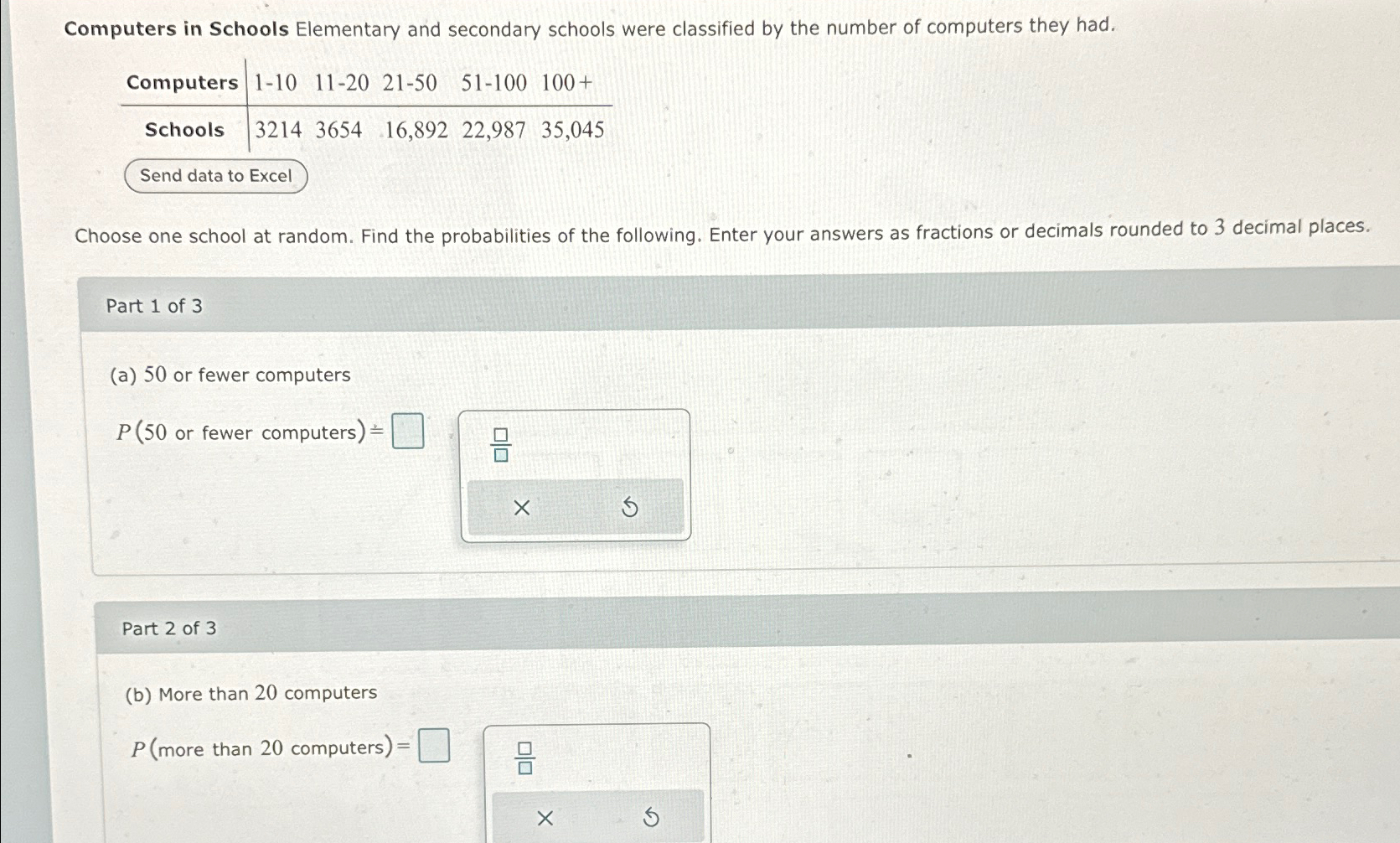 Solved Computers in Schools Elementary and secondary schools | Chegg.com