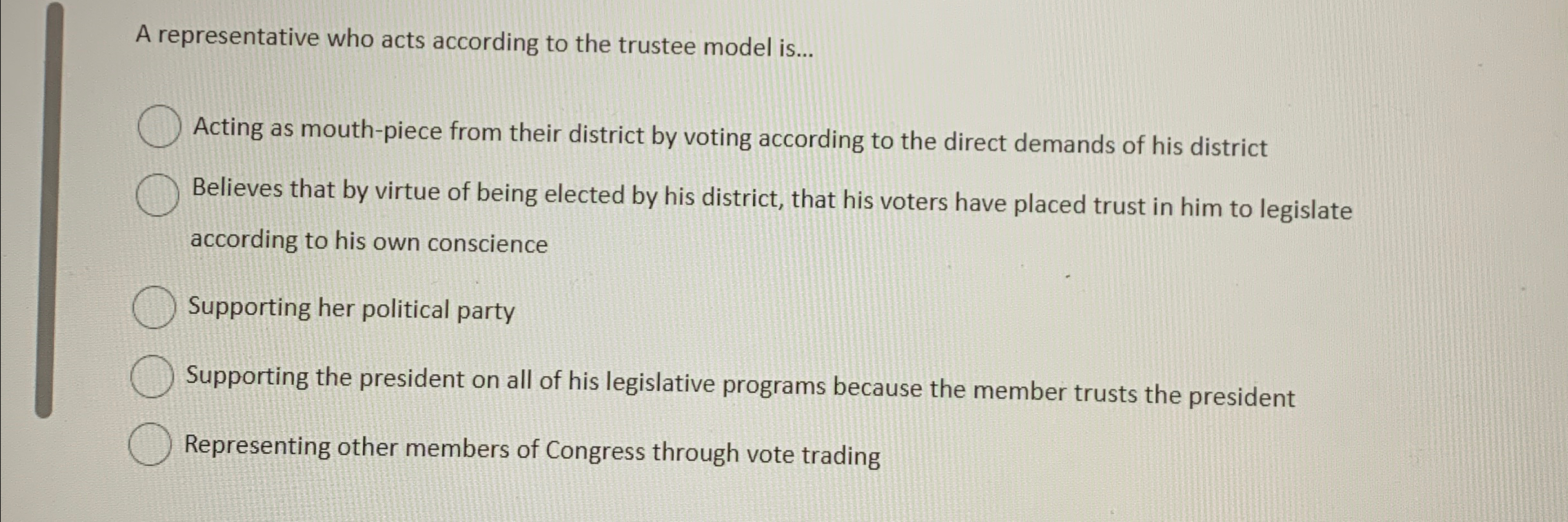 Solved A representative who acts according to the trustee | Chegg.com