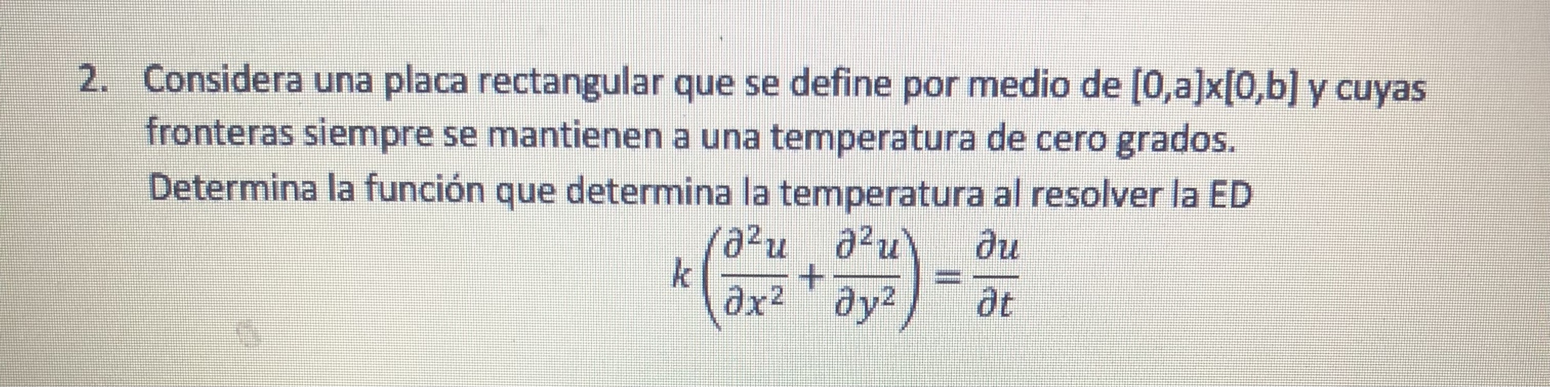 Solved Considera una placa rectangular que se define por | Chegg.com