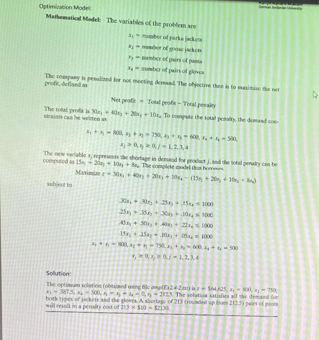Solved variables should be defined. 2. Decision variobles | Chegg.com