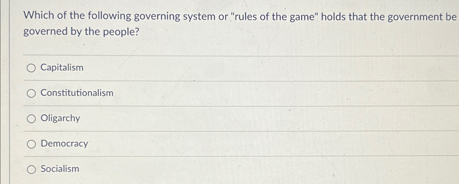 Solved Which of the following governing system or "rules of | Chegg.com