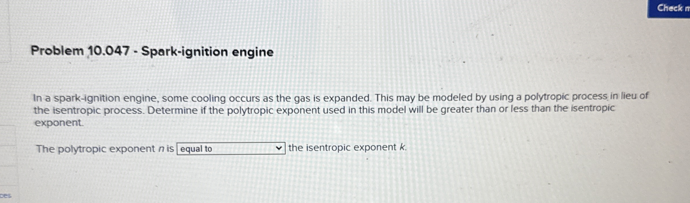 Solved Problem 10.047-Spark-ignition engineIn a | Chegg.com