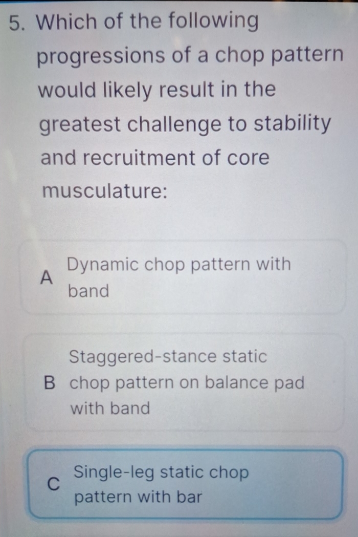 Solved Which of the following progressions of a chop pattern | Chegg.com