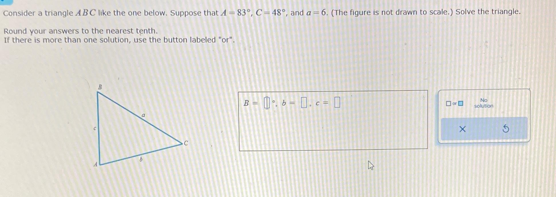 Solved Consider a triangle ABC like the one below. Suppose | Chegg.com