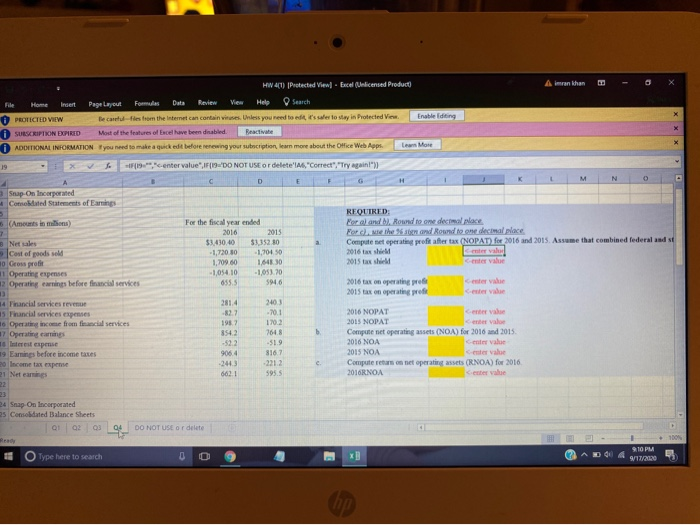 man han Review Help HN 40 [Protected View - Excel | Chegg.com