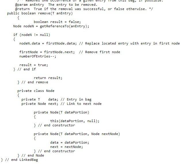Solved Consider the LinkedBag class which implements the | Chegg.com