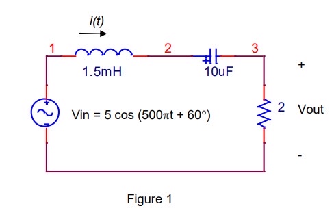 Solved With reference to Figure 1, ﻿calculate i(t) ﻿and Vout | Chegg.com