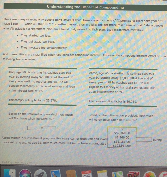 Solved Understanding the Impact of Compounding There are | Chegg.com