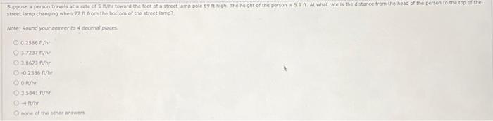 Solved Suppose a person trovels at a rete of 5 minr teward | Chegg.com