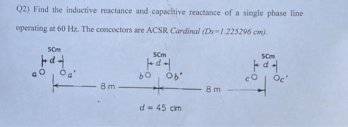 Solved Q2) Find the inductive reactance and capacitive | Chegg.com