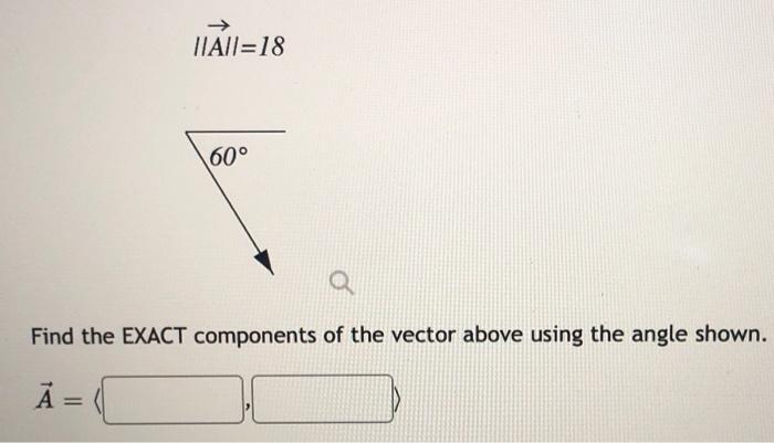Solved Find the exact components of the vector above using | Chegg.com