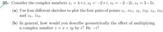 5. Consider the complex numbers | Chegg.com