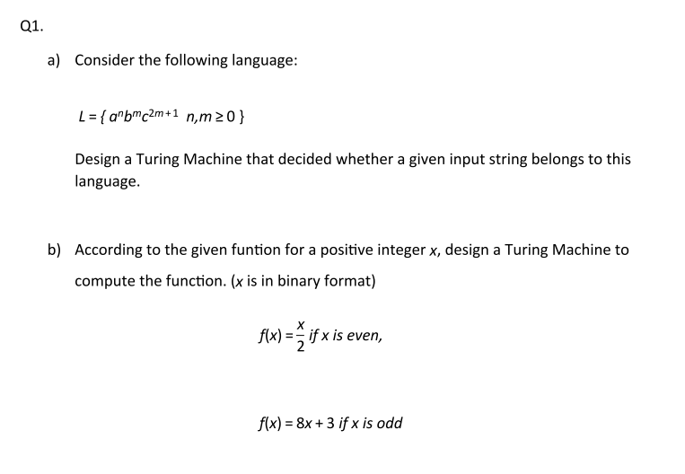 Turing machine | Chegg.com