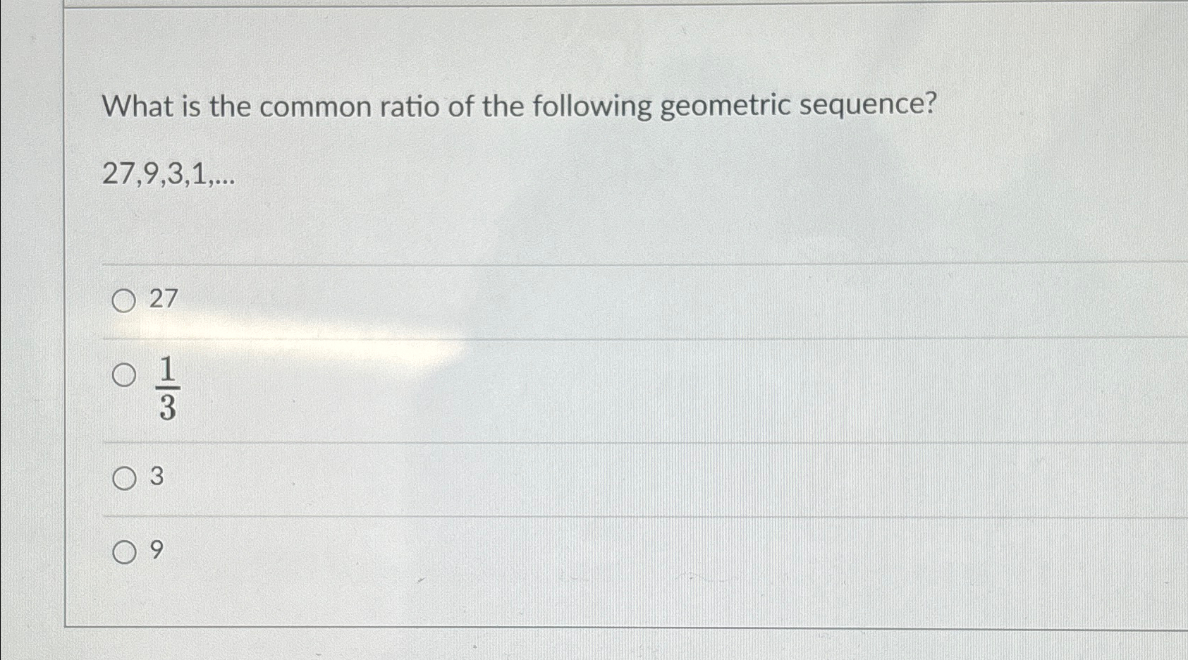 Solved What is the common ratio of the following geometric | Chegg.com