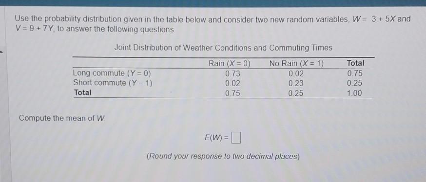 Solved Use the probability distribution given in the table | Chegg.com
