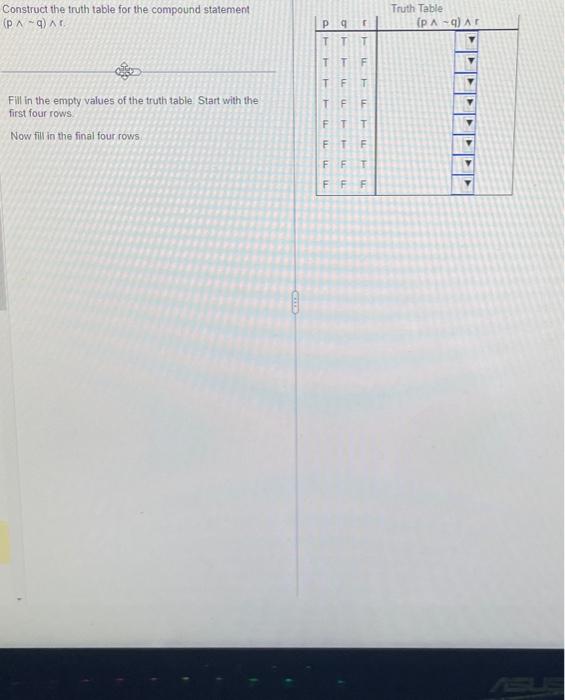 Solved Construct the truth table for the compound statement | Chegg.com