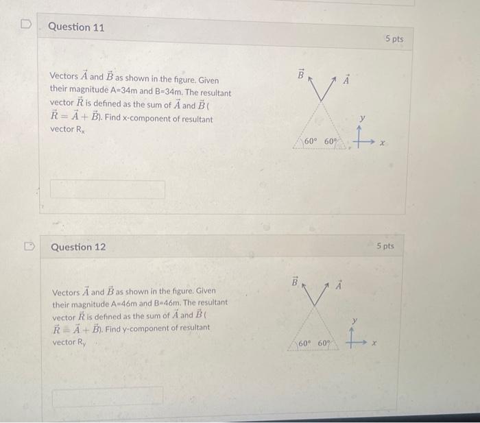 Solved Vectors A and B as shown in the figure. Given their | Chegg.com