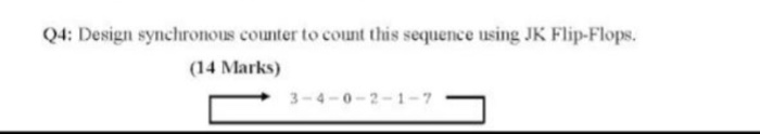 Solved Q4: Design synchronous counter to count this sequence | Chegg.com