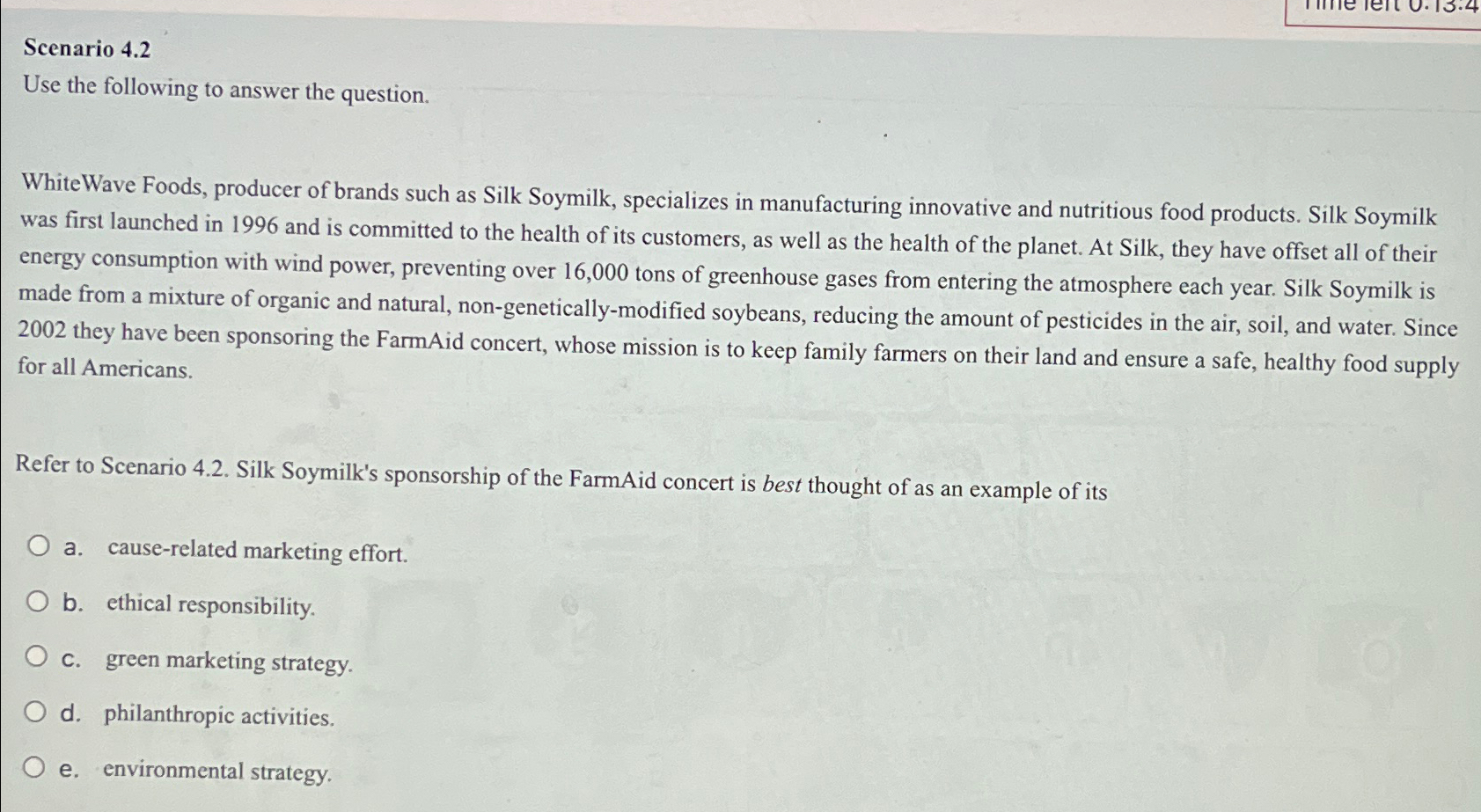 Solved Scenario 4.2Use the following to answer the | Chegg.com