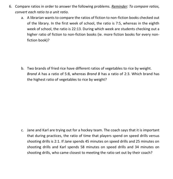 Solved Compare ratios in order to answer the following | Chegg.com